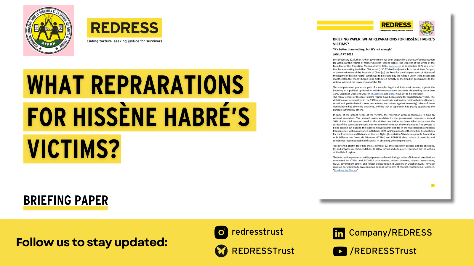Briefing Paper: What Reparations for Hissène Habré’s Victims? | Redress
