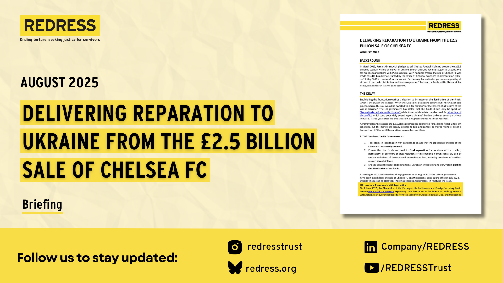 Briefing Paper: Delivering Reparation to Ukraine from the £2.5 Billion ...