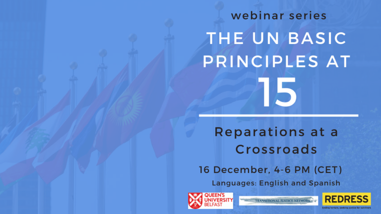 Webinar: The UN Basic Principles at 15: Reparations at a Crossroads ...
